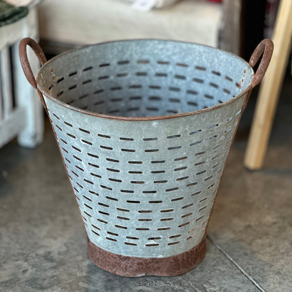 Large Metal Olive Bucket – Olive Tree Marketplace