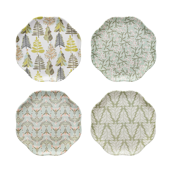 Bamboo Melamine Scalloped Plate, 4 styles – Olive Tree Marketplace